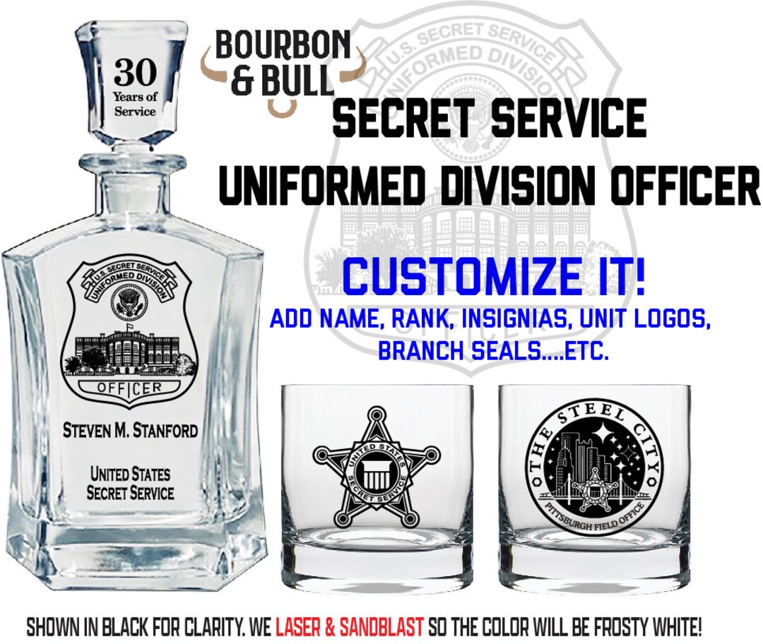 Secret Service Uniformed Division Officer Whiskey Decanter Set, Police ...