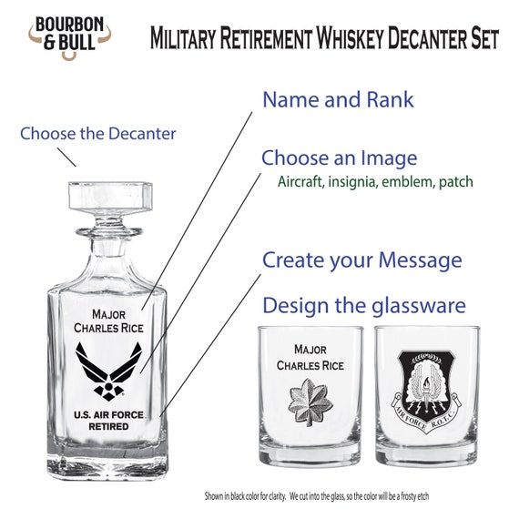 Personalized US Air Force Master Sergeant Whiskey Decanter Set, USAF ...