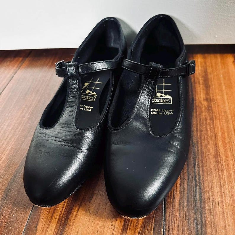 Vintage 90s Soft Black Leather Mary Jane Ballet Flats - Etsy
