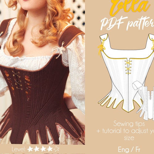 DIGITAL Sewing Pattern 18th Pair of Stays Size S/M/L - Etsy