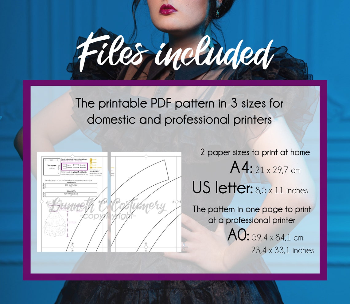 DIGITAL Dress Pattern / Wednesday Rave'n dress / Gothic - Etsy France