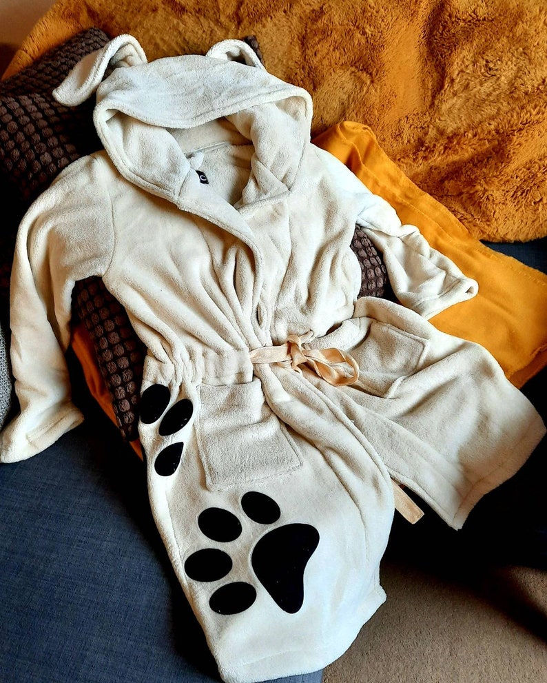 Dog Hood Bathrobe. Dog Hood Dressing Gown. Kids & Dogs - Etsy