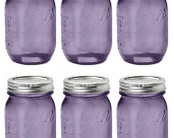 Purple Mason Jars | Etsy