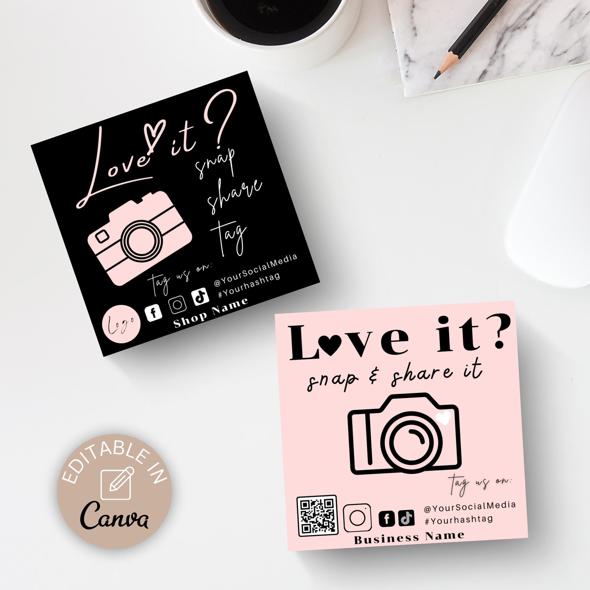 Snap & Share Card Template Bundle: Social Media Inserts (digital ...
