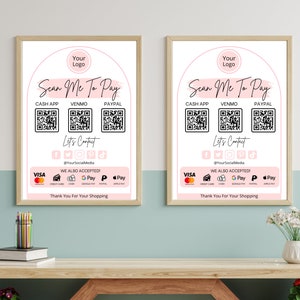 Editable QR Code Sign Printable Payment Sign Scan to Pay - Etsy