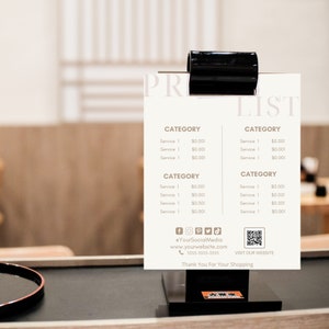 Bundle Price List Template, Editable Price Lists Template Canva, Beauty ...