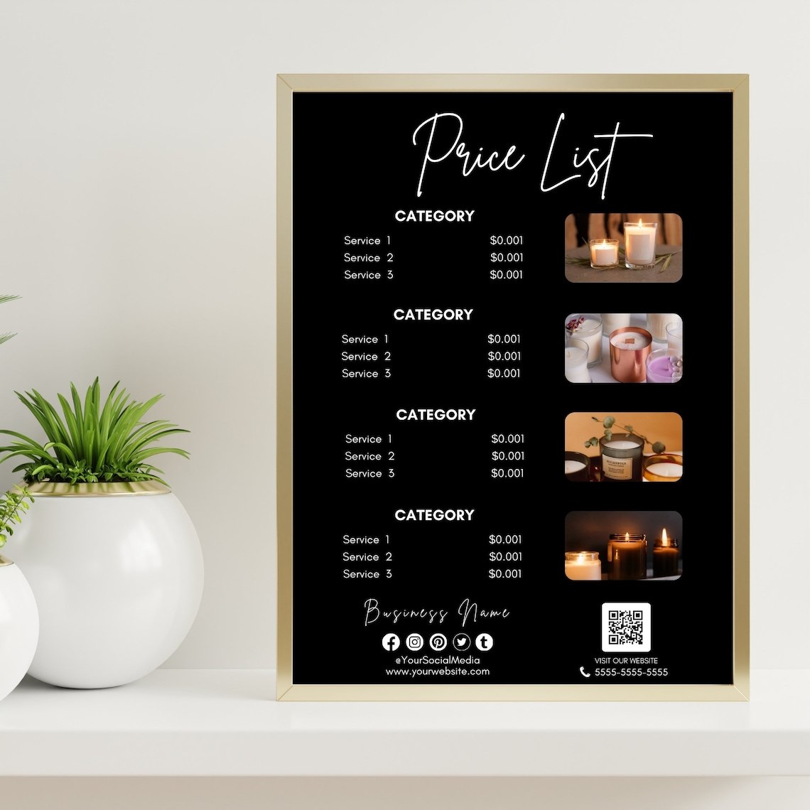 Small Business Price Lists Template, Beauty Price List, Printable ...