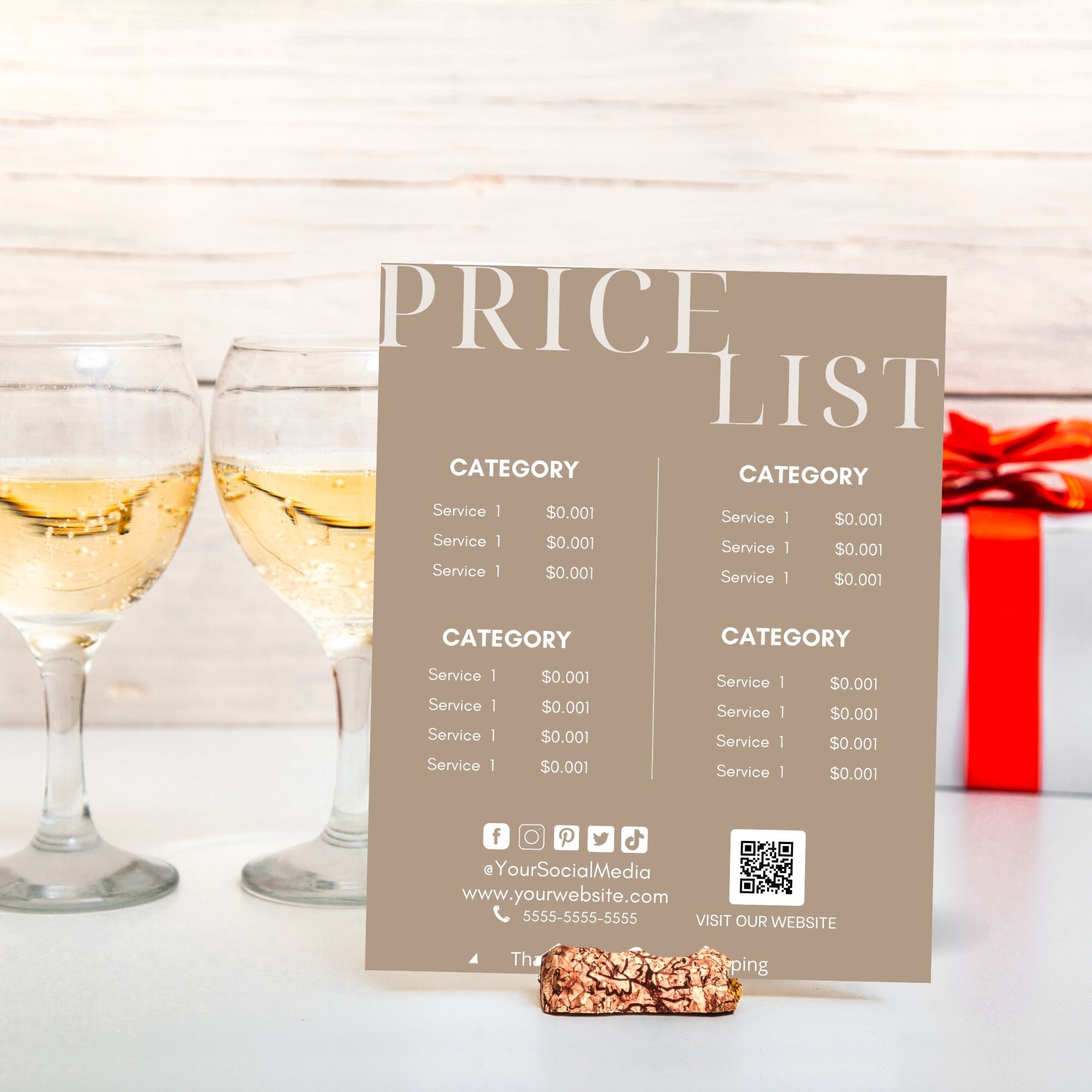 Bundle Price List Template, Editable Price Lists Template Canva, Beauty ...