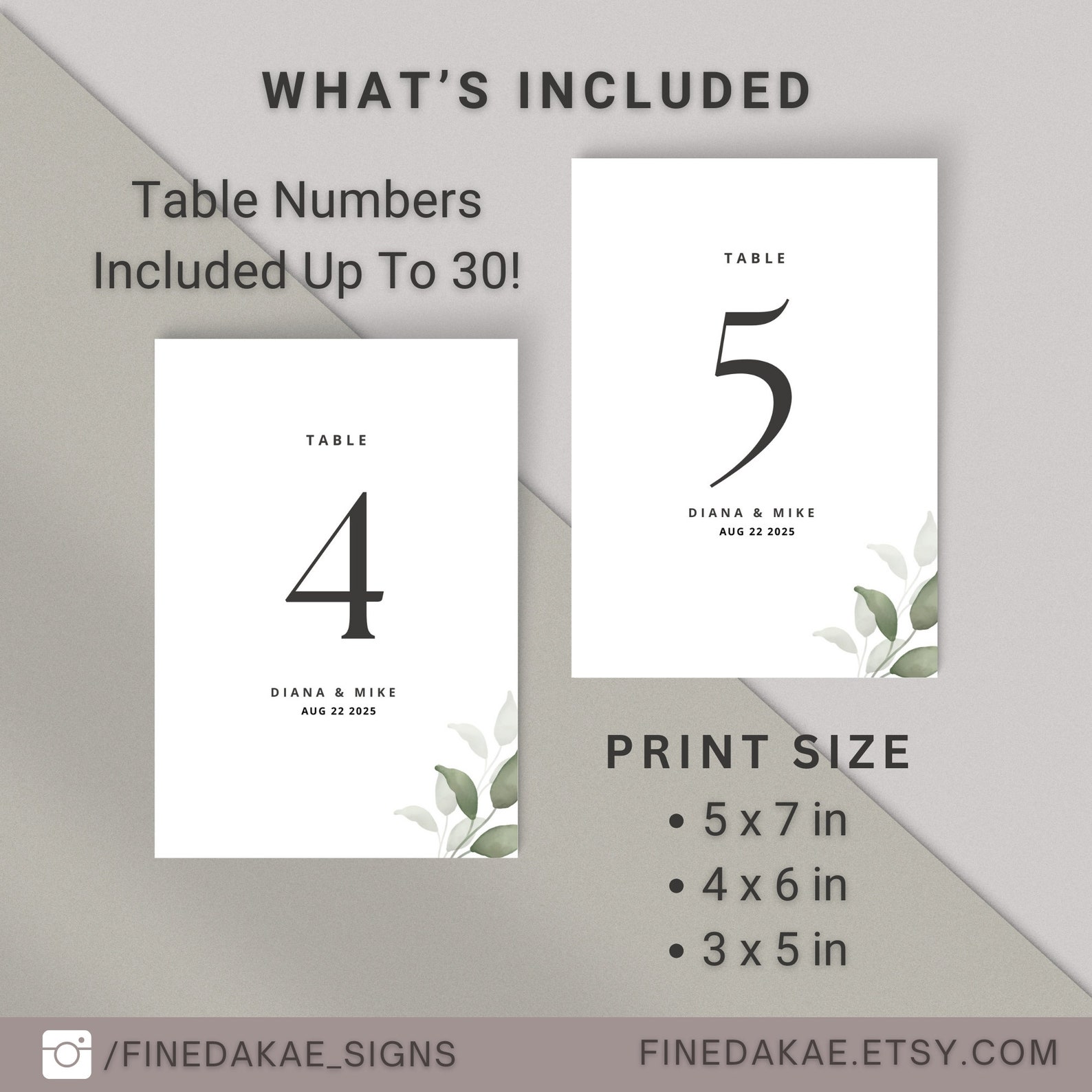 Modern Wedding Table Number Template: Script Font (digital Download) - Etsy