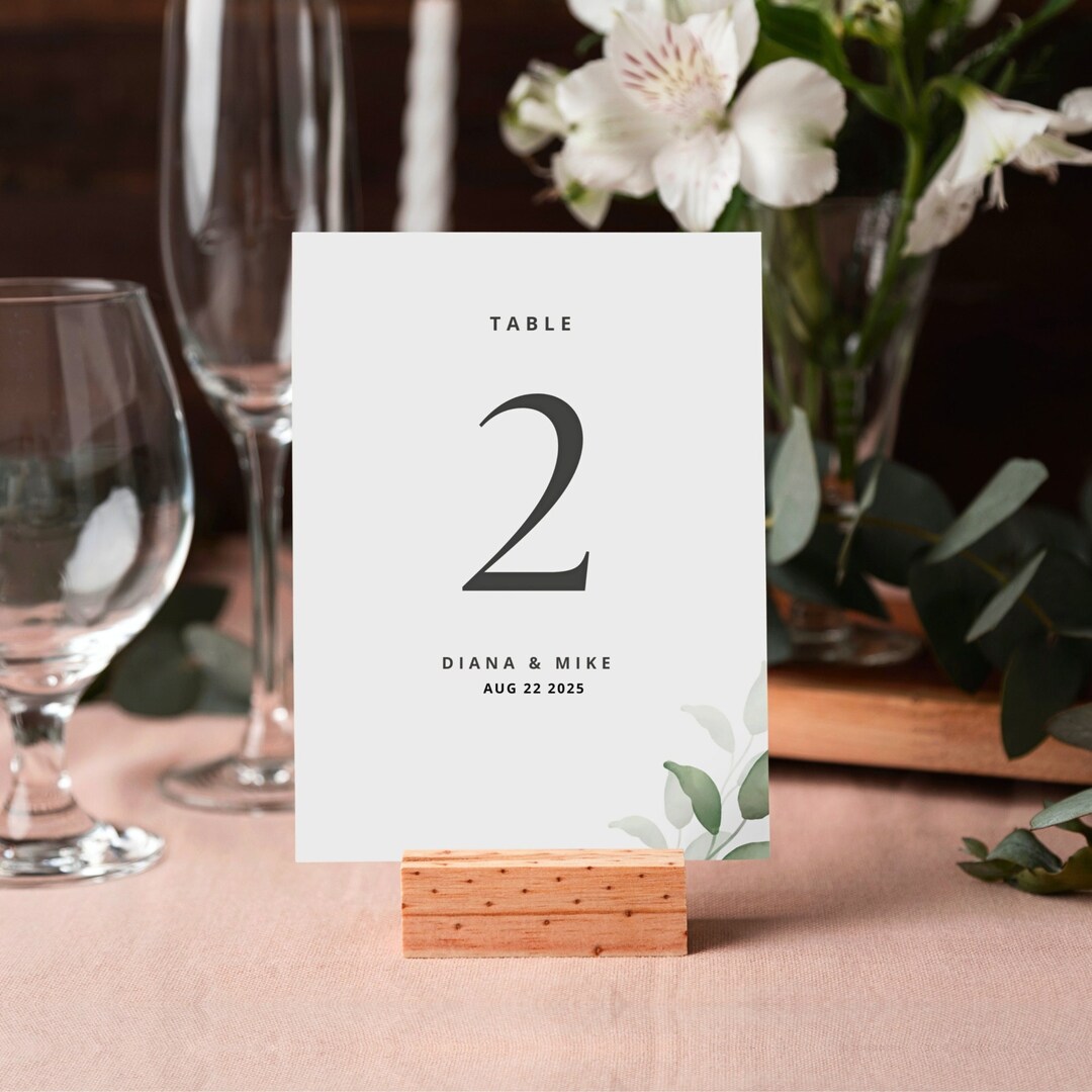 Modern Wedding Table Number Template: Script Font (digital Download) - Etsy