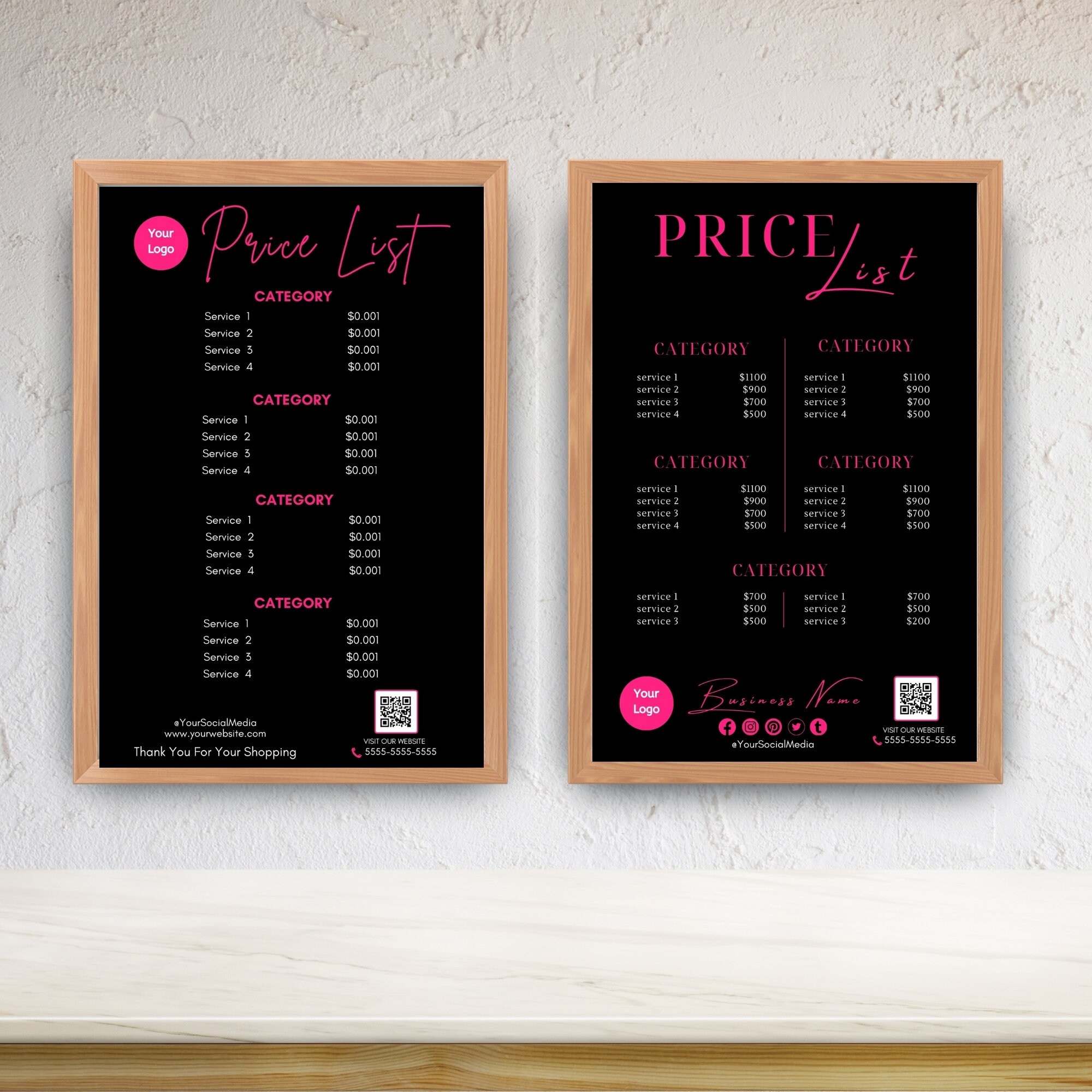 Bundle Price List Template, Editable Pricelist Sign, Nail Makeup ...