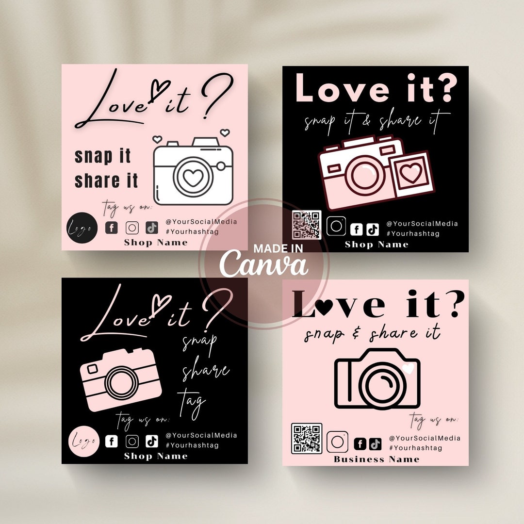 Snap & Share Card Template Bundle: Social Media Inserts (digital ...