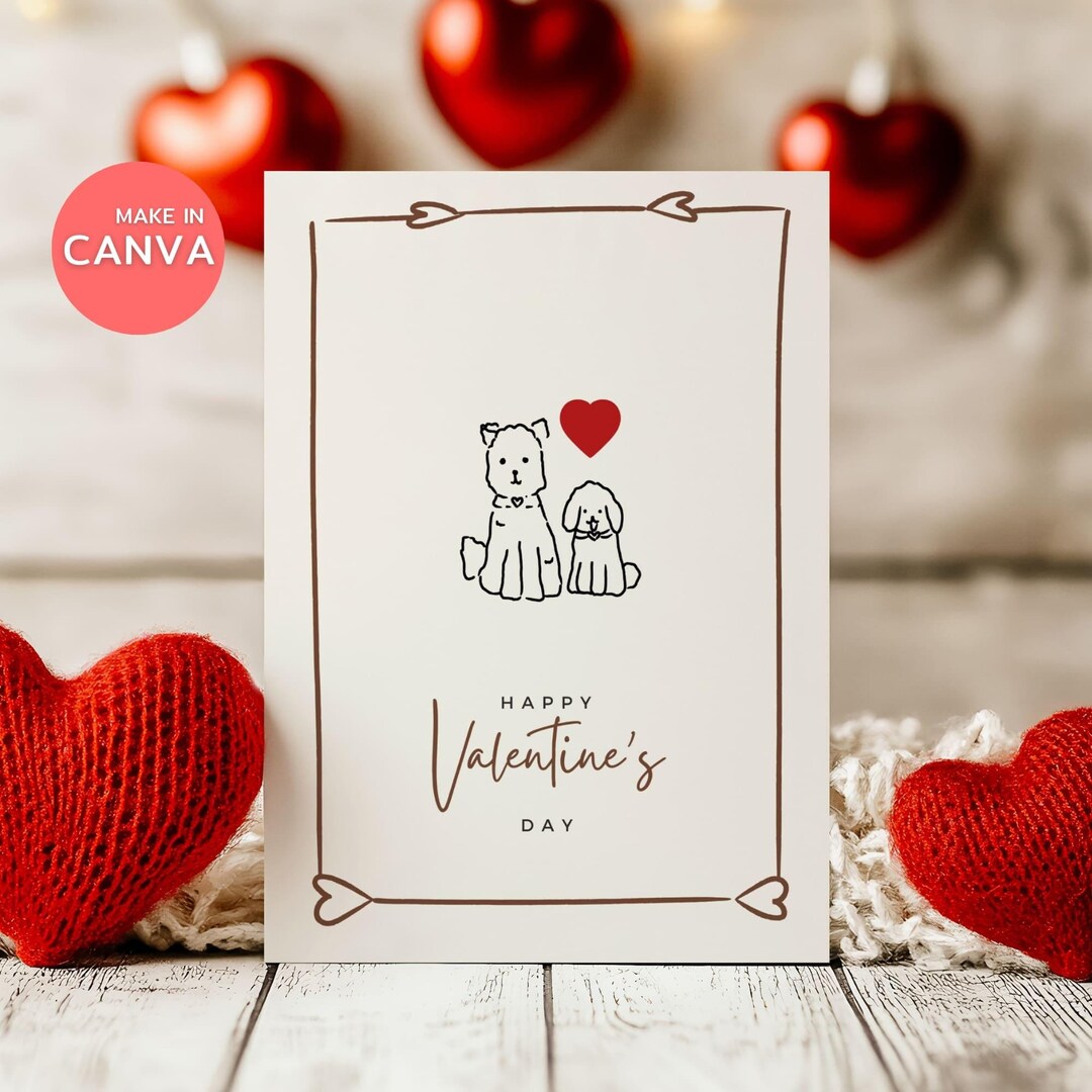 Printable Valentines Day Card Hand Drawn, Kids Valentine Card ...