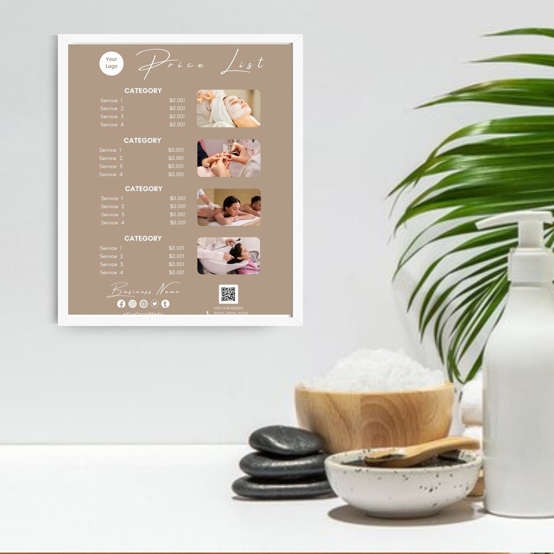Business Price List Template: Editable Minimalist Design (canva) - Etsy