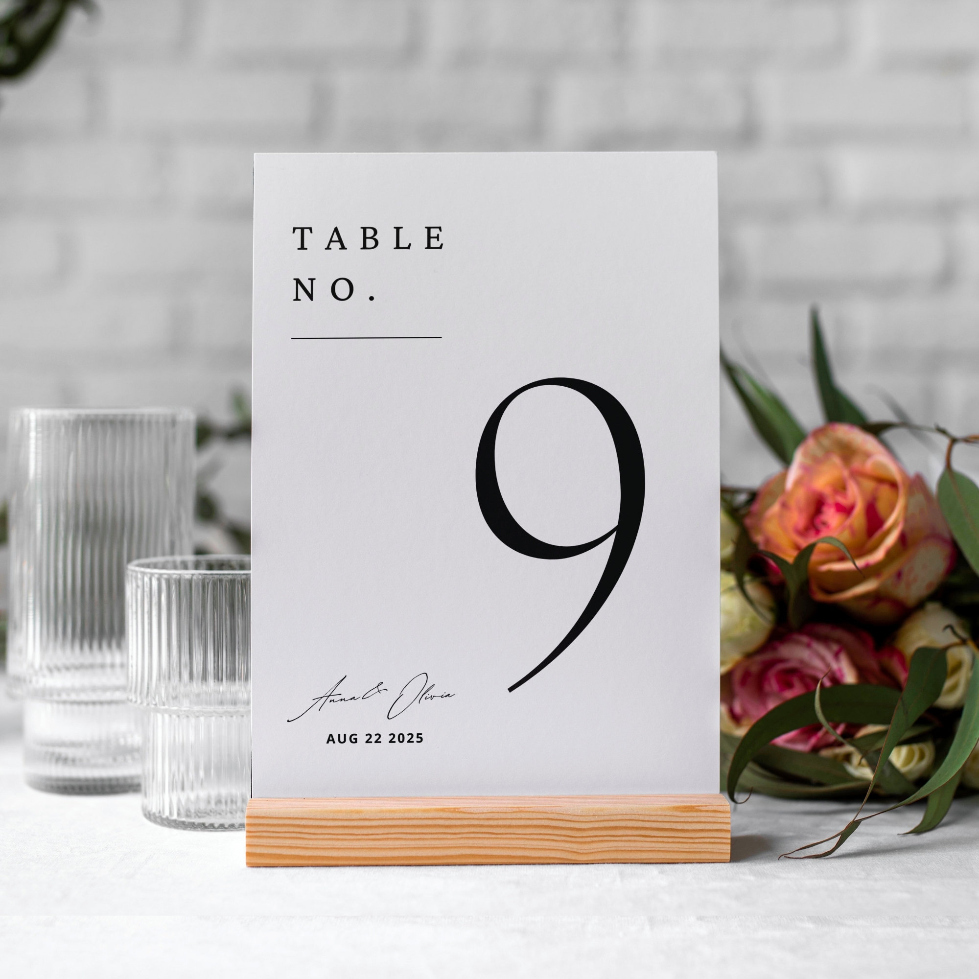 Modern Table Numbers Template, Minimal Table Number, Editable Wedding ...