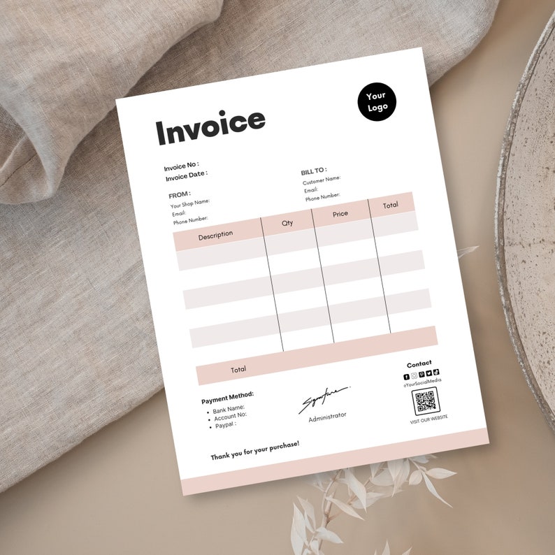 Invoice Template Editable, Invoice Template for Small Business ...
