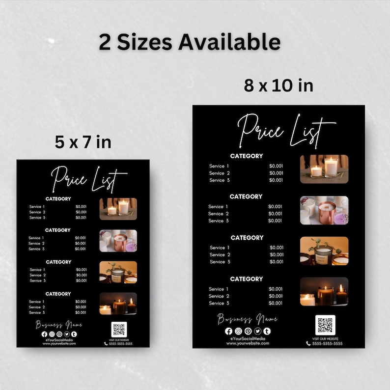 Small Business Price Lists Template, Beauty Price List, Printable Pricelist, Salon Pricing Sheet ...
