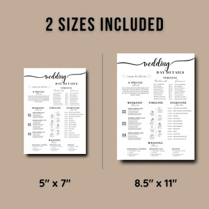 Wedding Day Timeline Template, Printable Itinerary, Wedding Planning ...