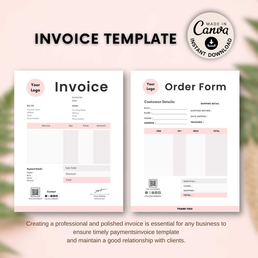 Invoice Template, Custom Invoice, Business Invoice, Editable Invoice ...