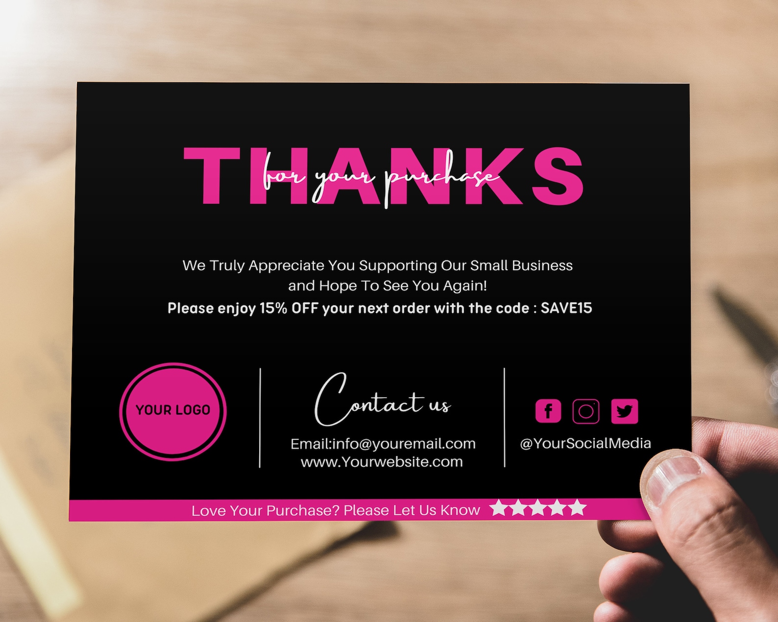 Thank You Business Cards Template and DIY Editable - Etsy