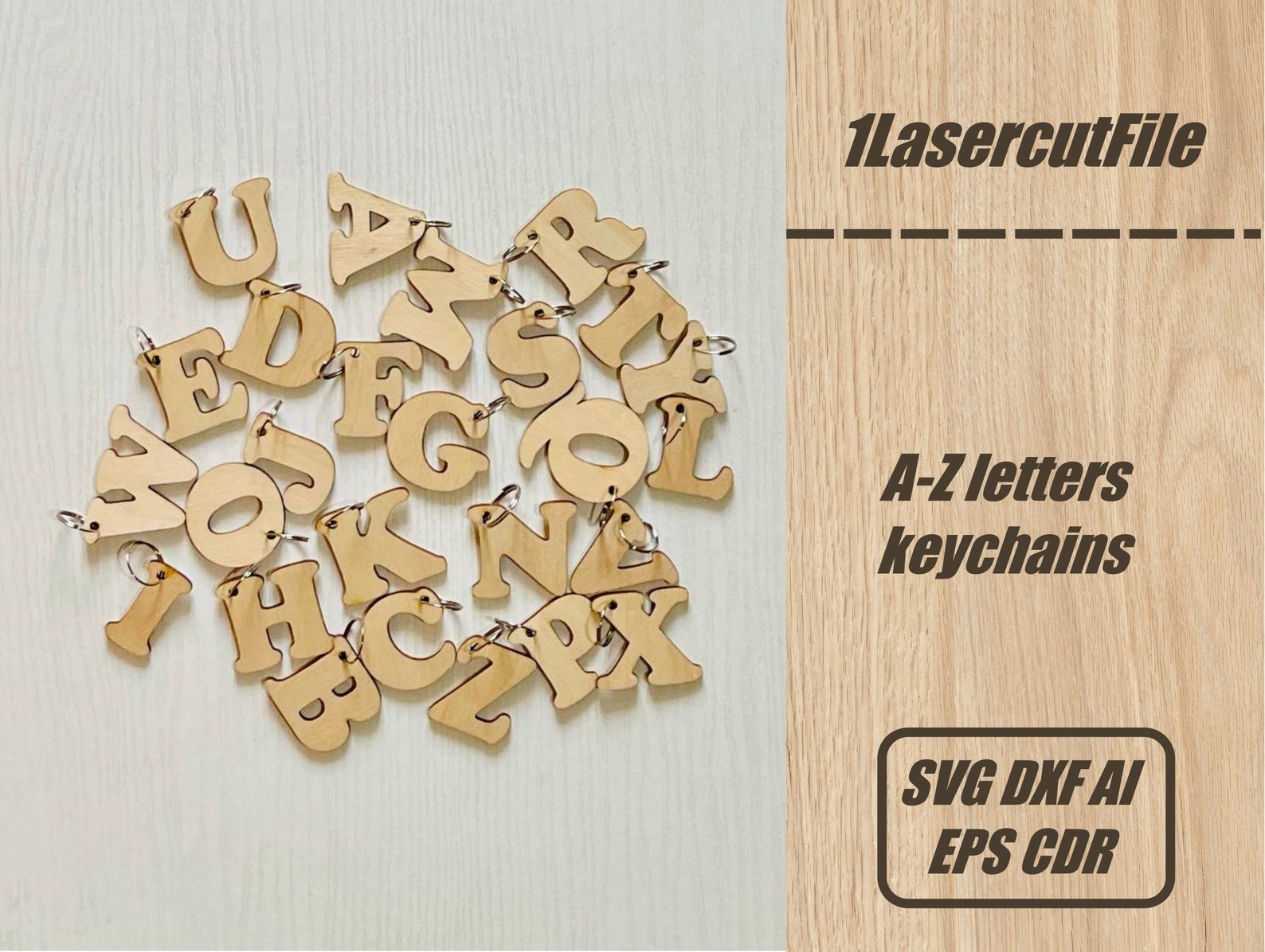 Keychain Svg Laser Cut File A-Z Glowforge Keychain Letter Svg - Etsy Canada