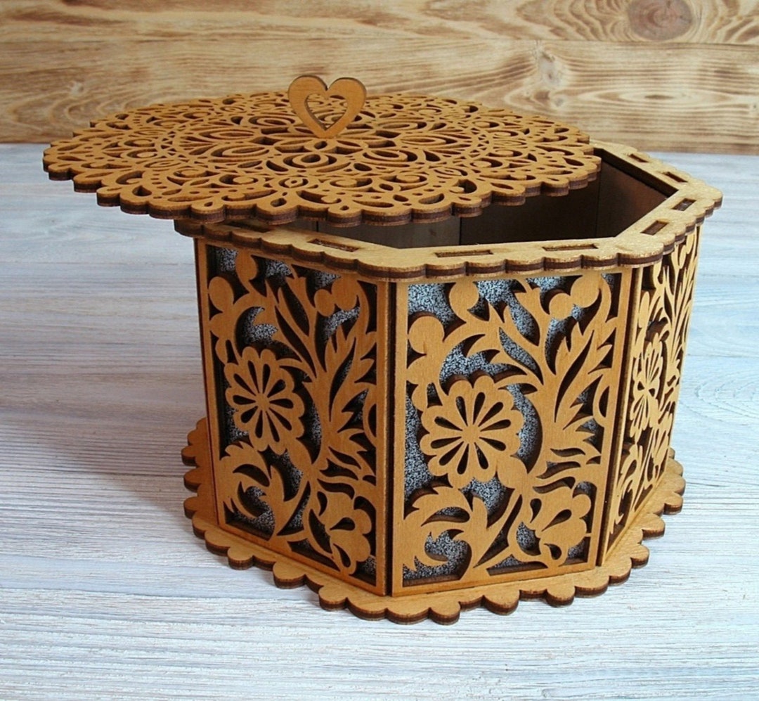 Laser Cut Octagonal Gift Box Svg File Glowforge Decorative Gift Basket ...
