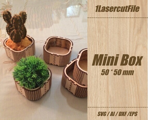Mini Box Svg Glowforge Lasercut Files Svg Wooden Box Succulent | Etsy