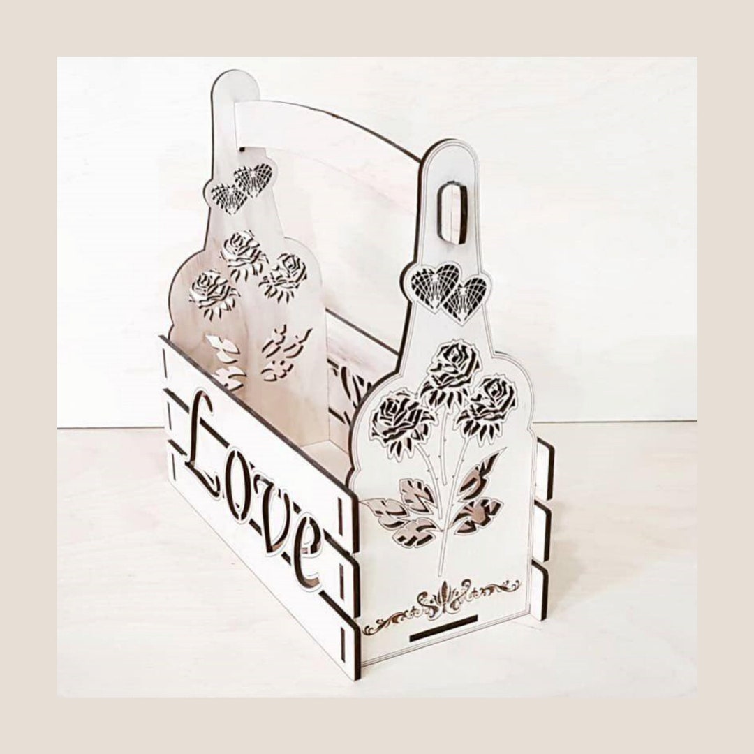 Laser geschnitten Holz Blumen Korb svg 4mm Vorlage Glowforge - Etsy.de