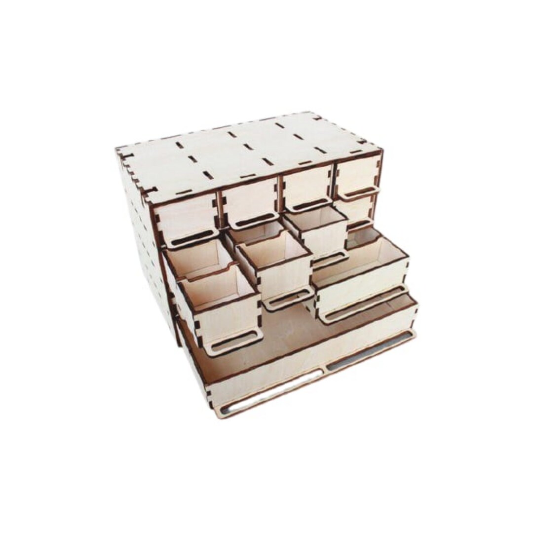 Laser Cut Organizer Svg File Storage Box With Drawer Svg - Etsy Australia