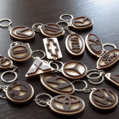 Glowforge Auto Keychain Svg Bundle 60 Laser Cut File Keychain - Etsy UK
