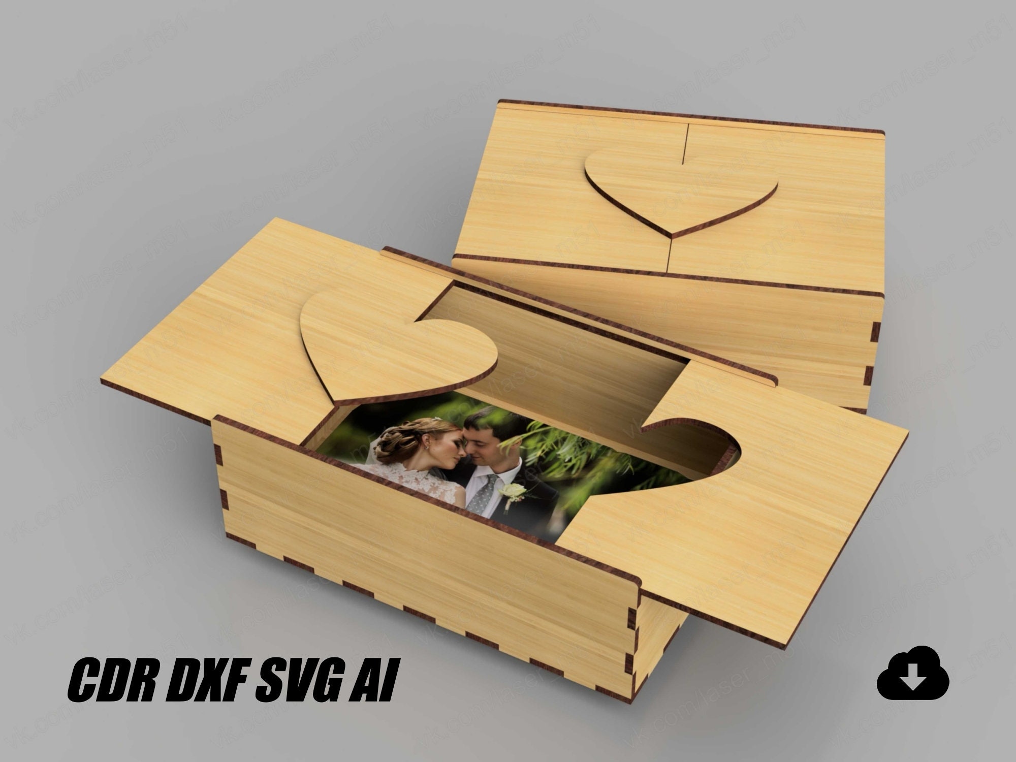 Laser Cut Gift Box Svg File Box Dxf Glowforge Gift Box | Etsy Canada