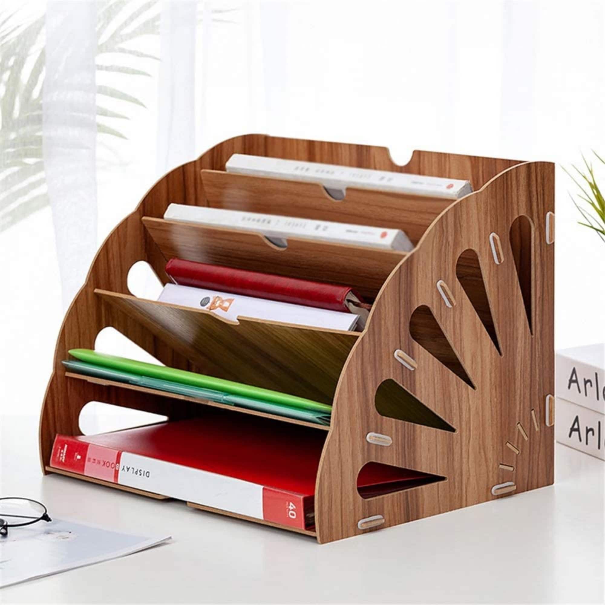 Document Holder Laser Cut Wooden Desktop Organizer Svg Etsy