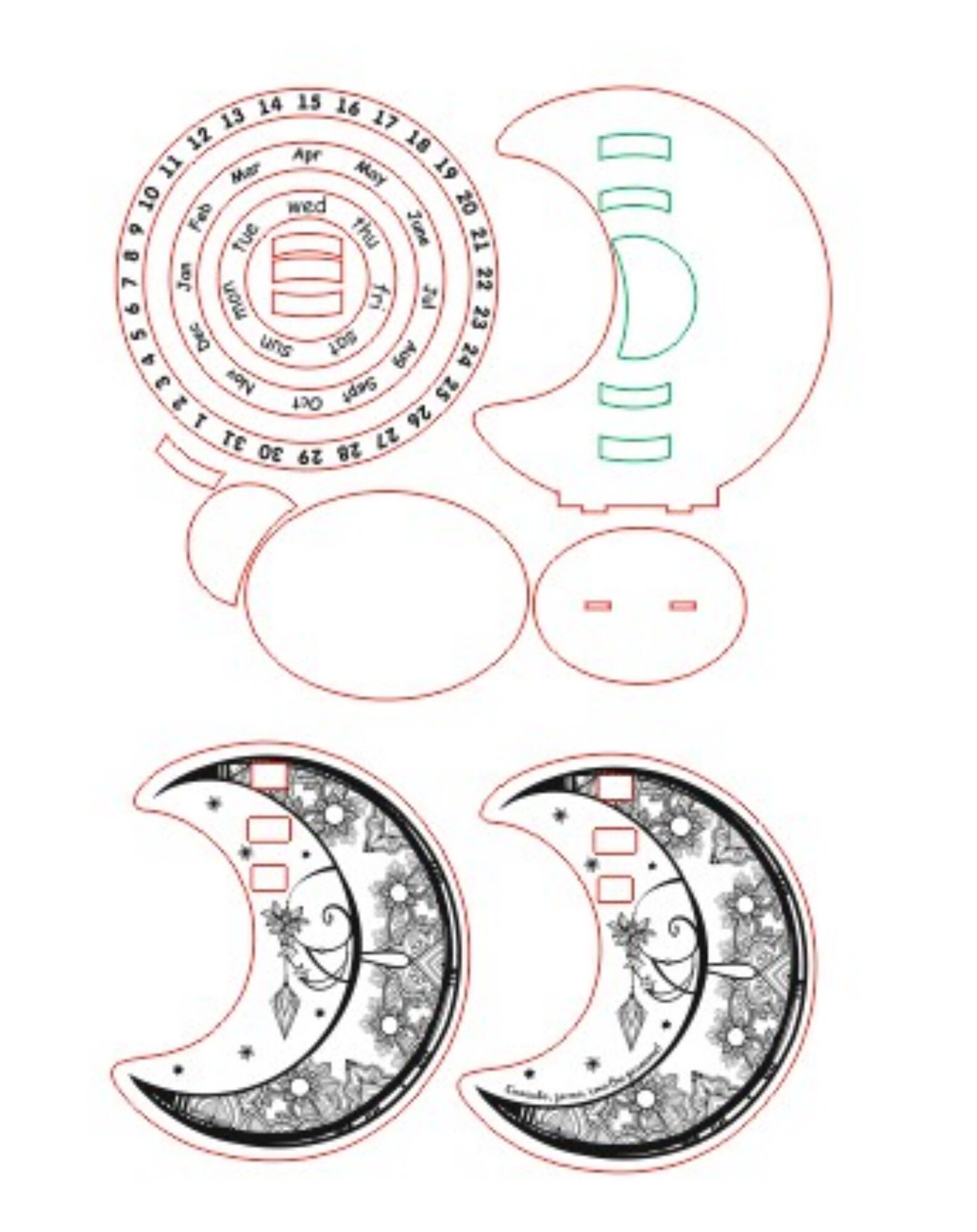 Glowforge Svg Calendar File Perpetual Calendar Laser Cut Svg - Etsy