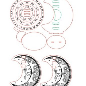 Glowforge Svg Calendar File Perpetual Calendar Laser Cut Svg Files ...