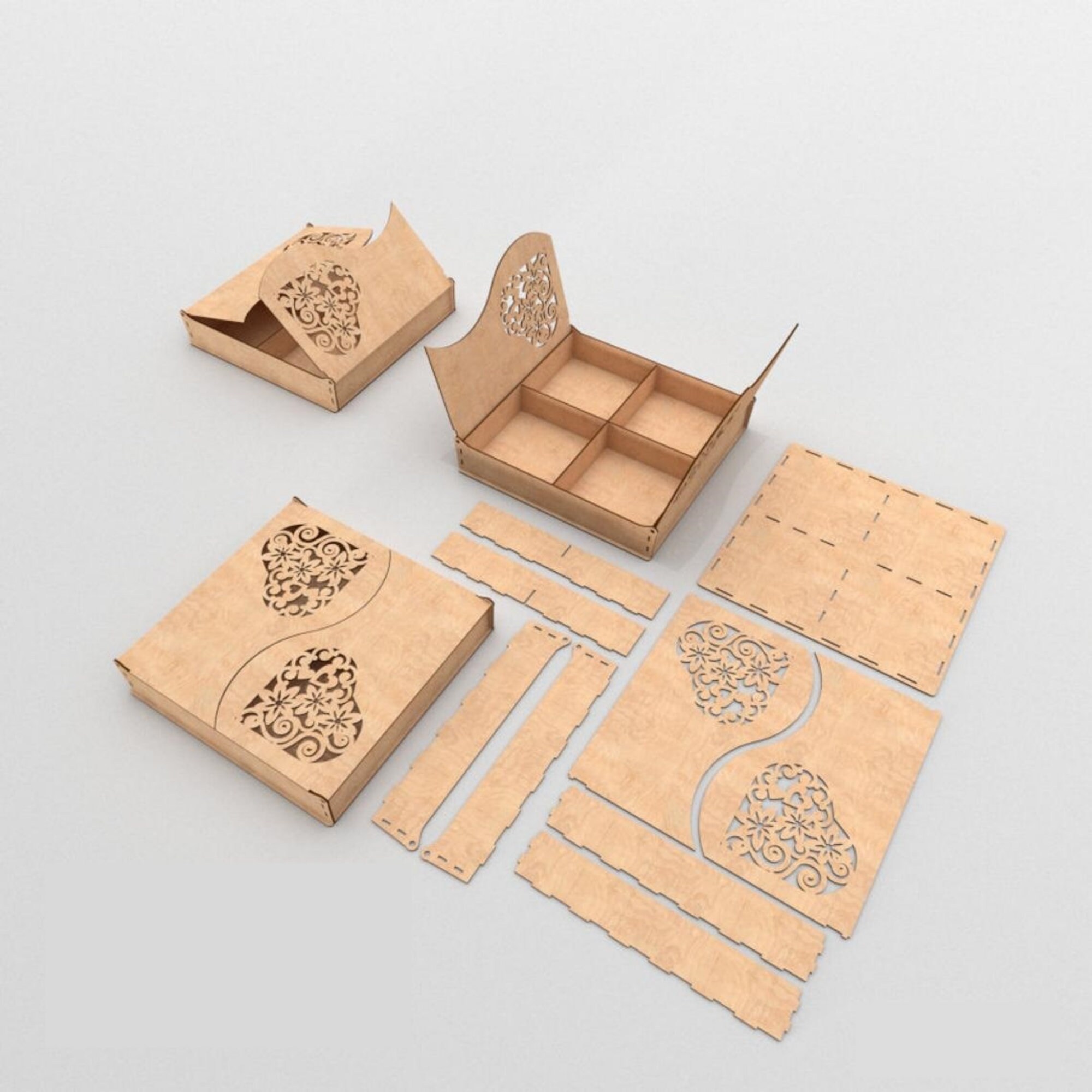 Laser Cut Gift Box Svg File Box Dxf Glowforge Gift Box | Etsy