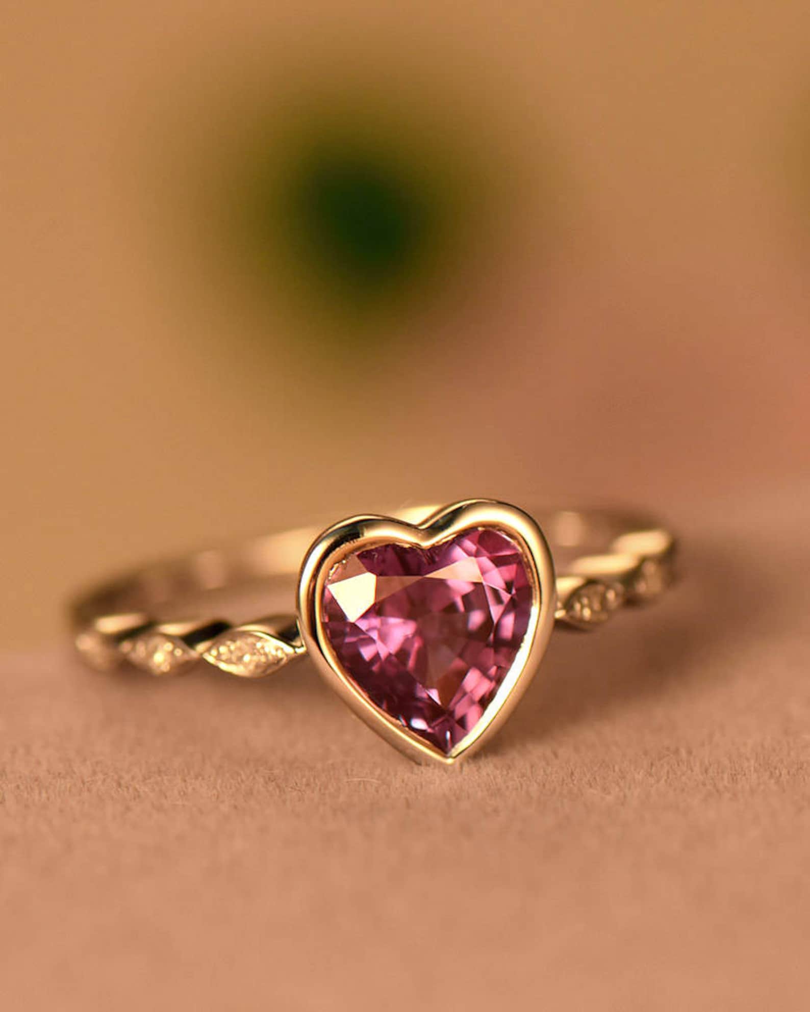 Alexandrite Heart Shape Engagement Ring 925 Sterling Silver White Gold ...