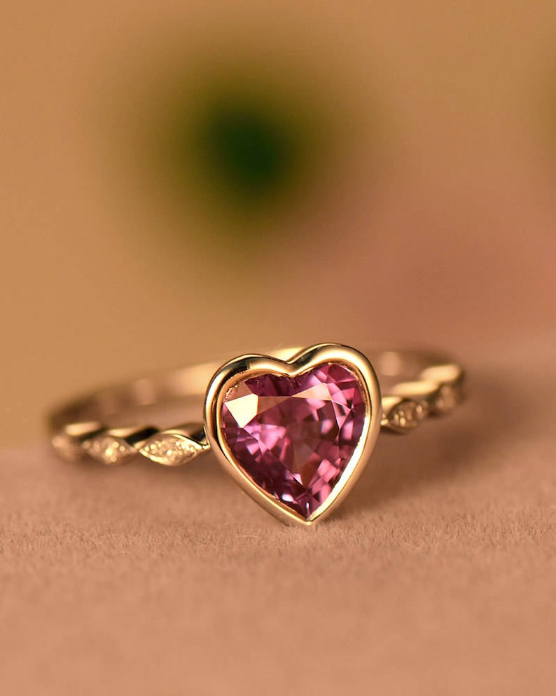 Alexandrite Heart Shape Engagement Ring 925 Sterling Silver White Gold ...