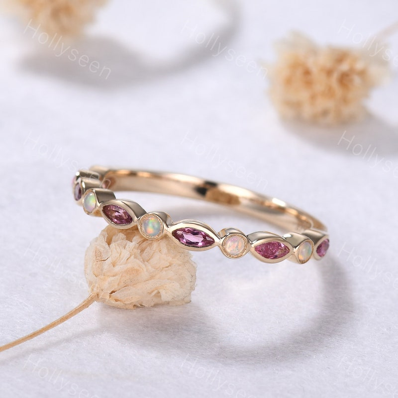 Bezel Tourmaline Band - Etsy