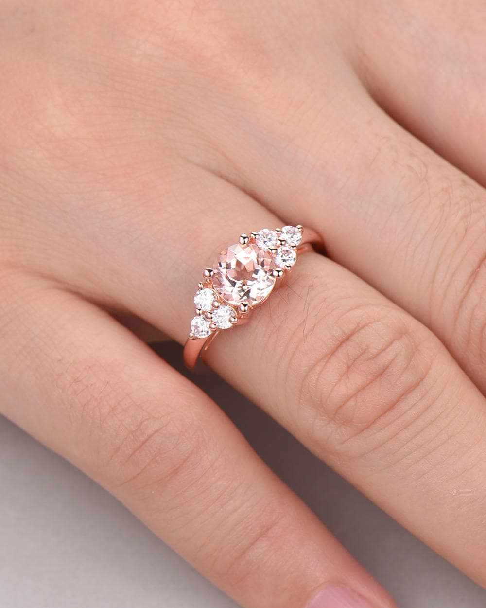 Pink Morganite Engagement Ring 14k Rose Gold 925 Sterling - Etsy