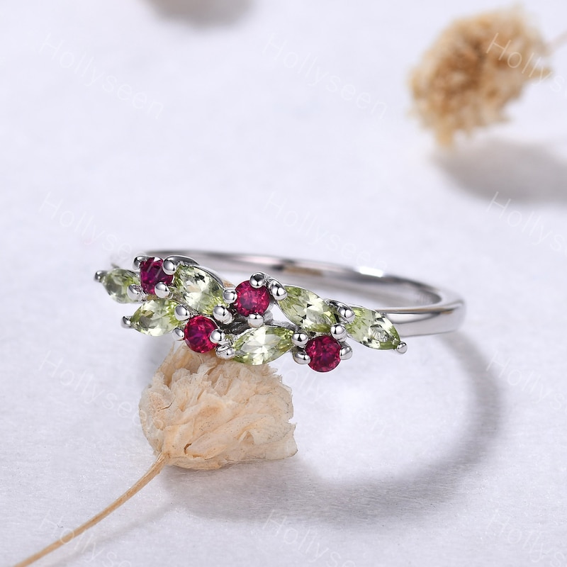 Pearl Ruby Peridot Ring - Etsy
