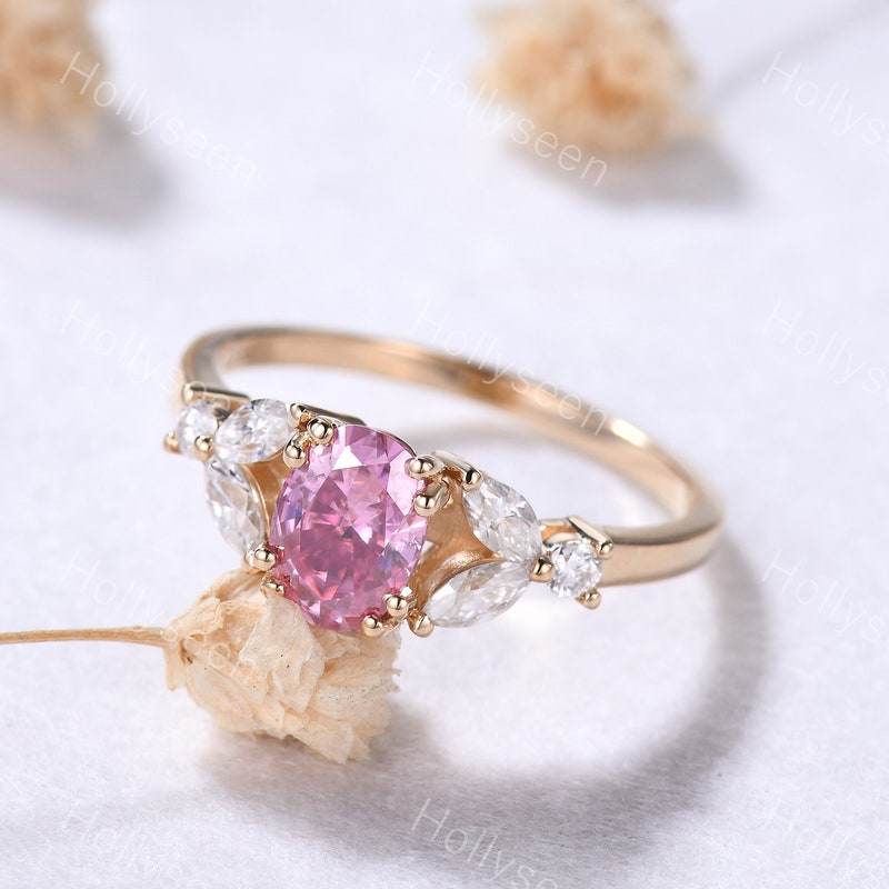 Ring With Pink Stone - Etsy