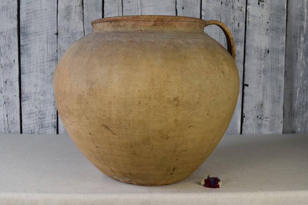 Antique Clay Pot / Very Big Clay Vessel / Rustic Ceramic Bowl / Vintage ...