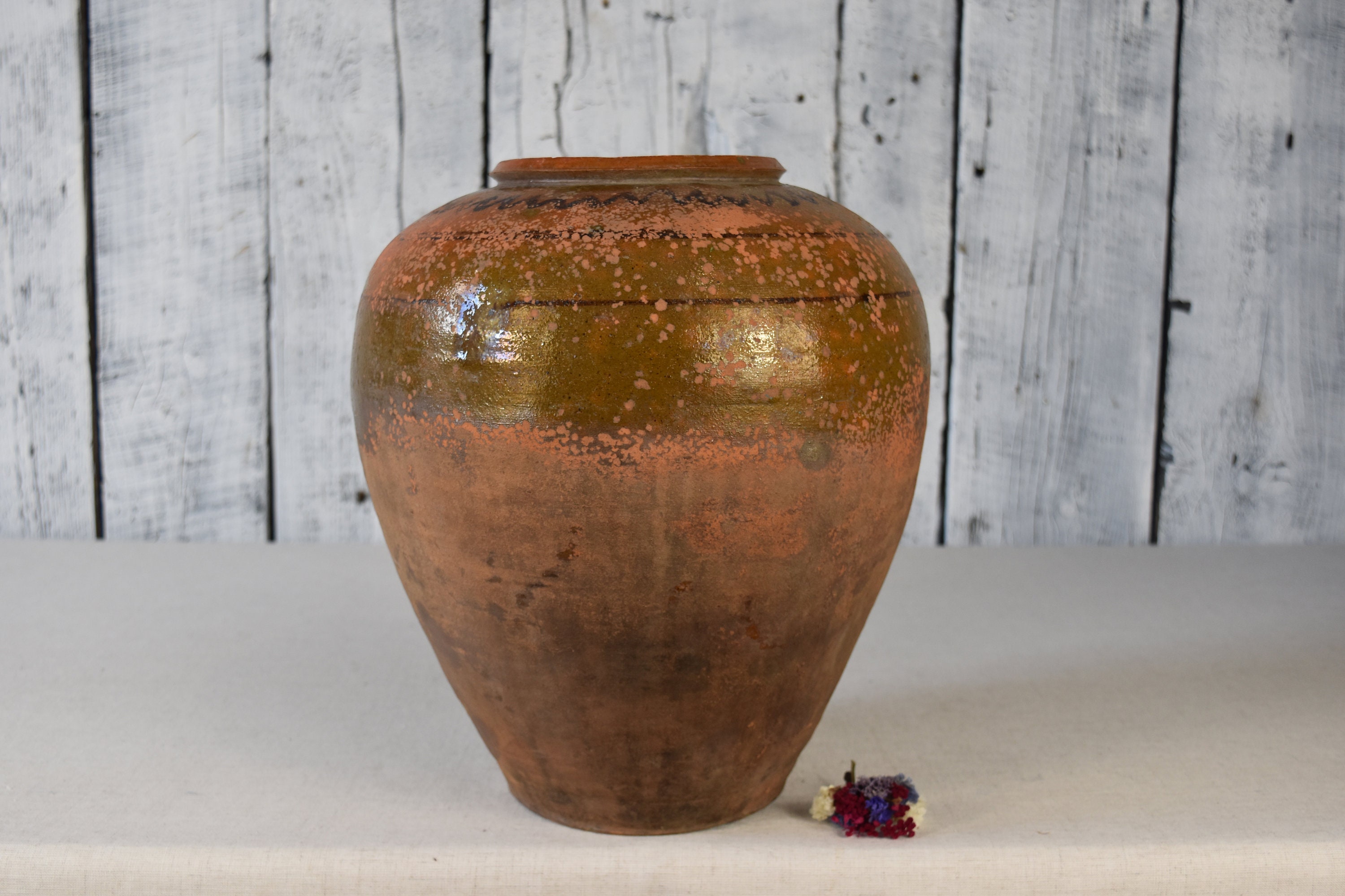 Antique Clay Pot / Vintage Clay Vessel / Rustic Ceramic Bowl / | Etsy
