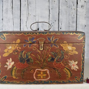 Vintage Wooden Chest / Wooden Box / Wooden Box With a Lid / Primitive ...