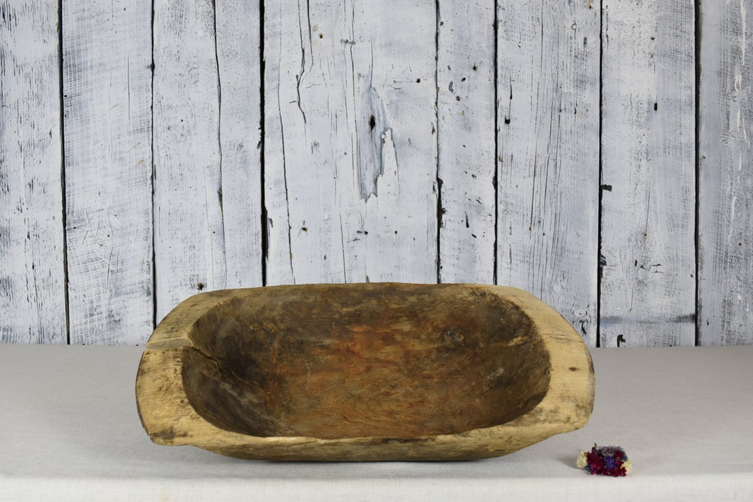Antique Wooden Dough Bowl / Rustic Dough Bowl / Vintage Cookware / Old ...