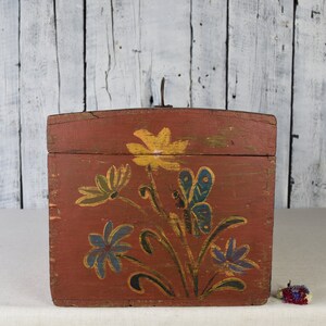 Vintage Wooden Chest / Wooden Box / Wooden Box With a Lid / Primitive ...