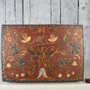 Vintage Wooden Chest / Wooden Box / Wooden Box With a Lid / Primitive ...