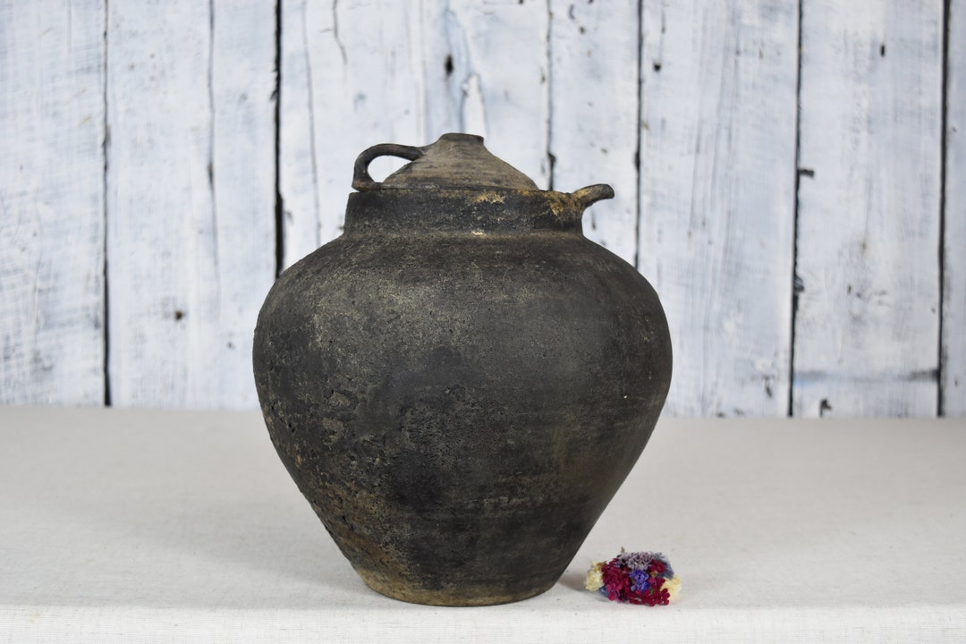 Antique Clay Pot / Vintage Clay Vessel / Rustic Ceramic Bowl / Ceramic ...
