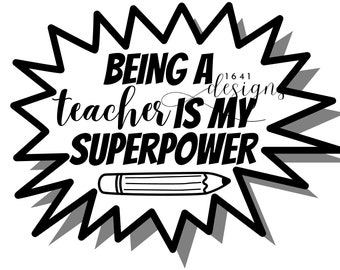 Teacher Superhero PNG Digital Download - Etsy