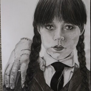 WEDNESDAY Drawing Realistic Pencil Din A4 - Etsy